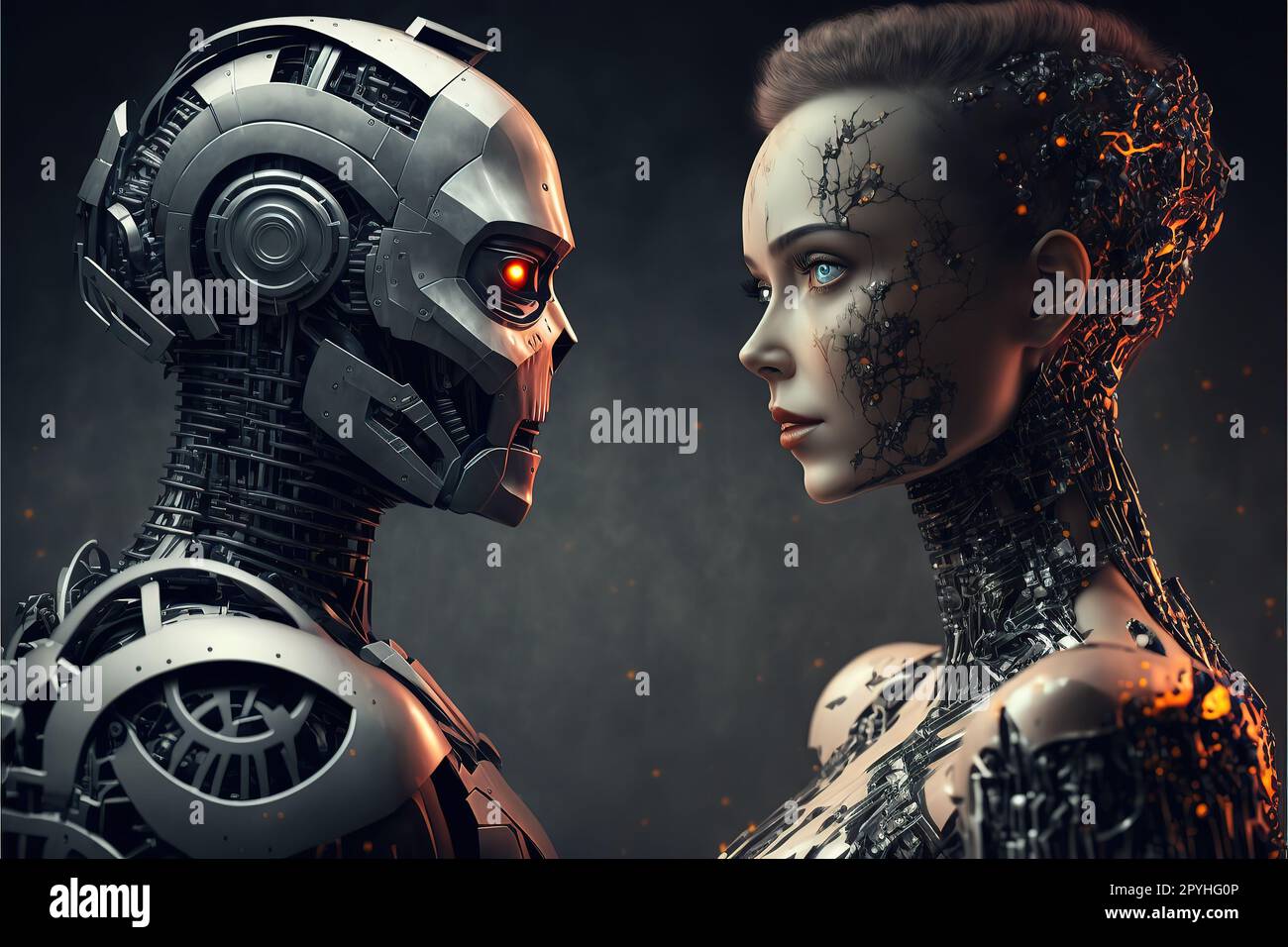 Future artificial intelligence robot and cyborg Stock Photo - Alamy