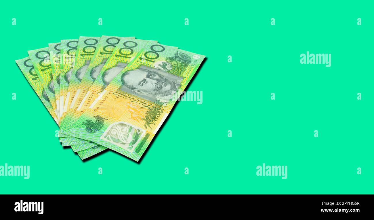 Australian dollars closeup. Finance concept Stock Photo - Alamy