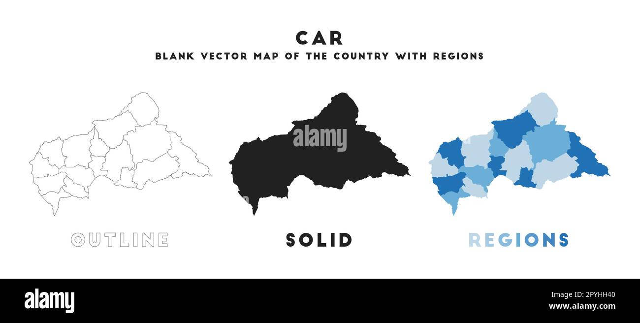 CAR map. Borders of CAR for your infographic. Vector country shape ...