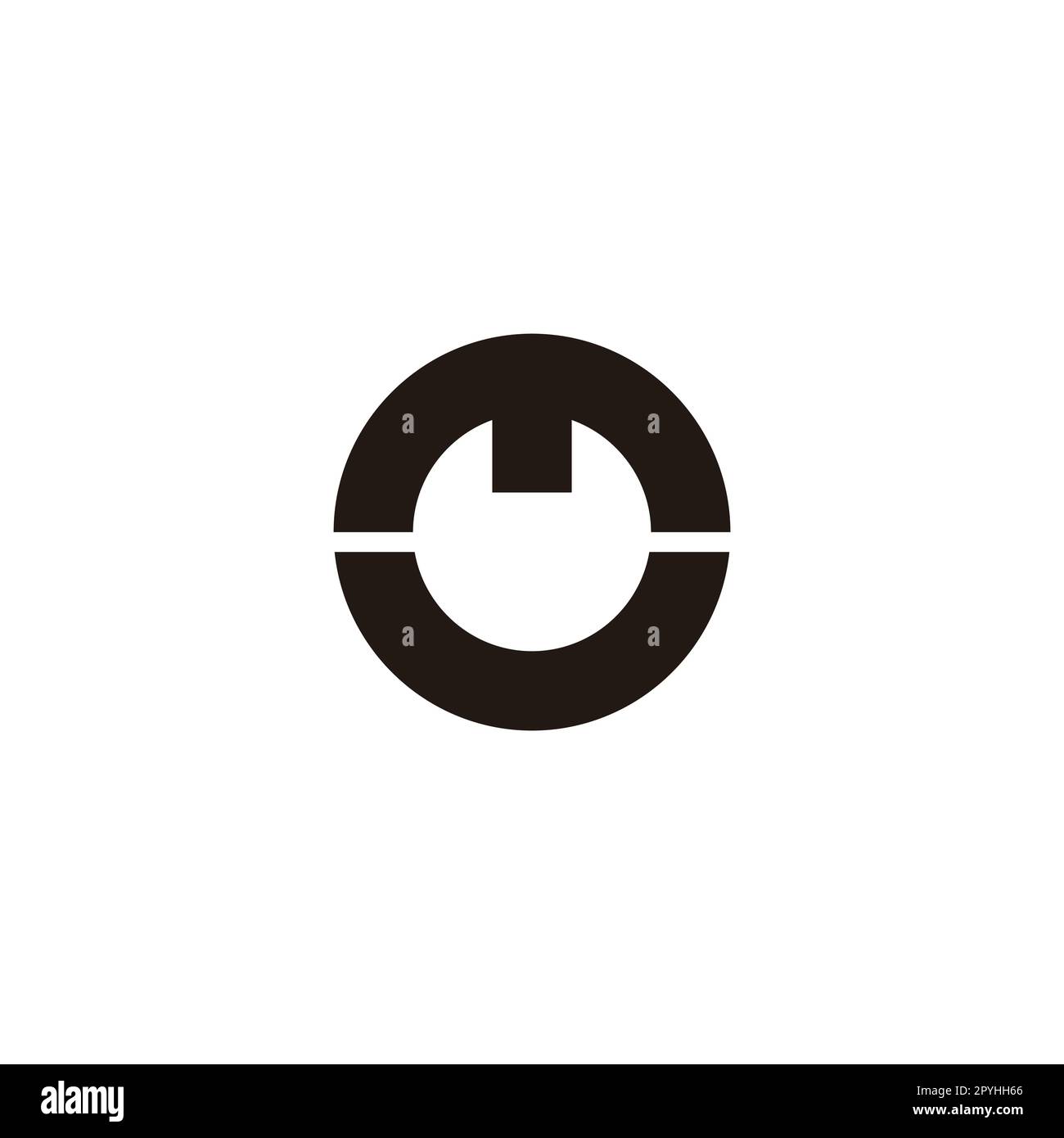Letter m and o circle, outline geometric symbol simple logo vector ...