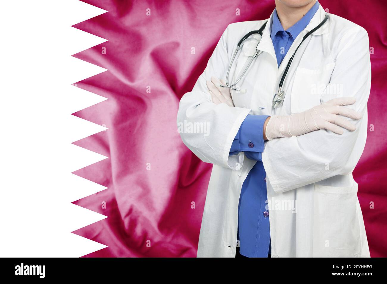 Doctor standing with the flag Stock Photo - Alamy