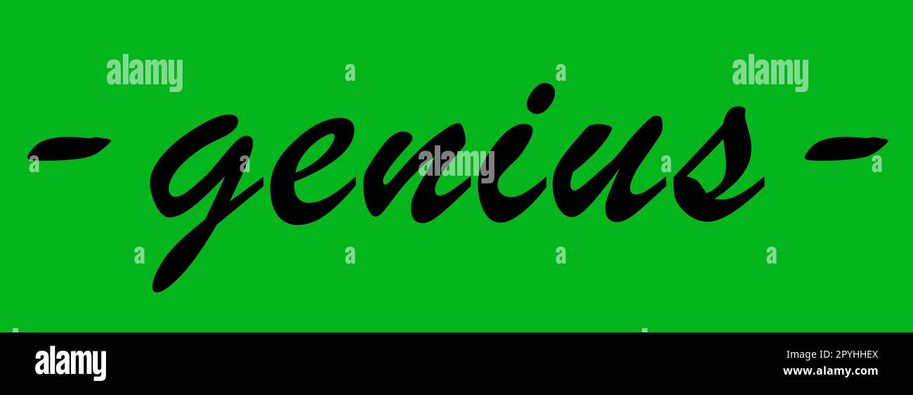 Genius word black and green design Stock Photo - Alamy