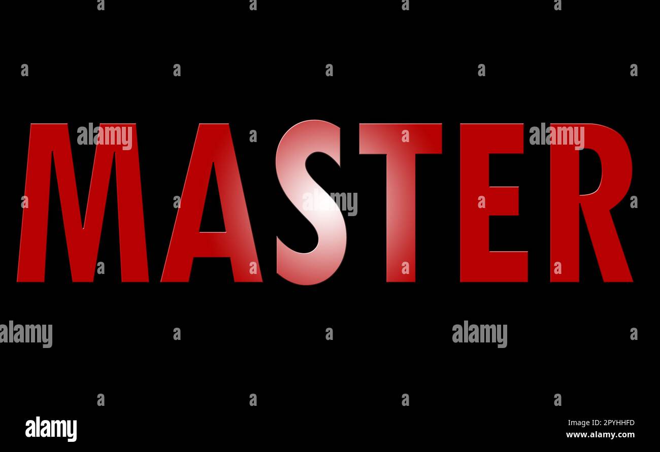 Word master design black and red Stock Photo - Alamy