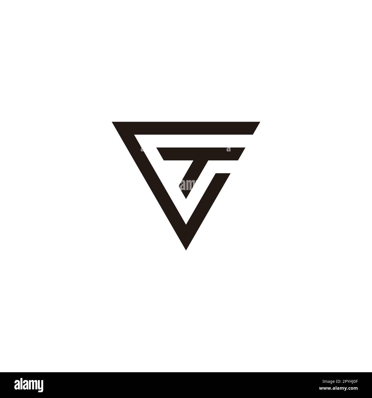 Letter G and T triangle geometric symbol simple logo vector Stock ...