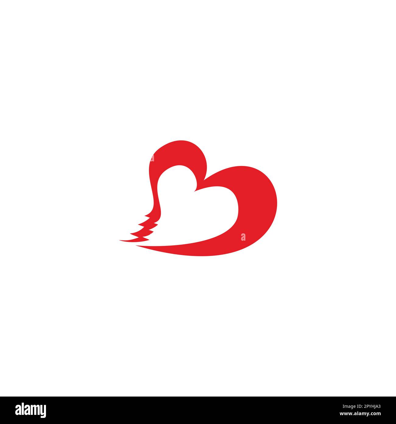 Letter B heart, wind geometric symbol simple logo vector Stock Vector ...