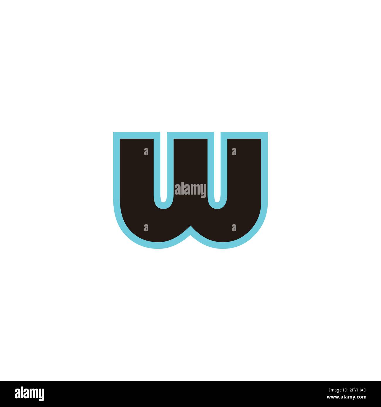 Letter w neon, blue geometric symbol simple logo vector Stock Vector ...
