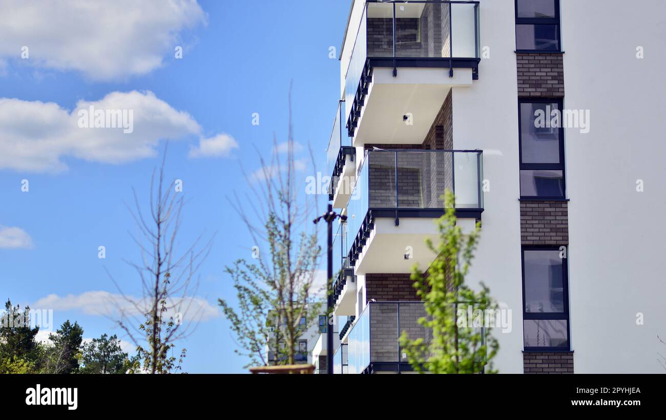 Ecology and green living in city, urban environment concept. Modern ...