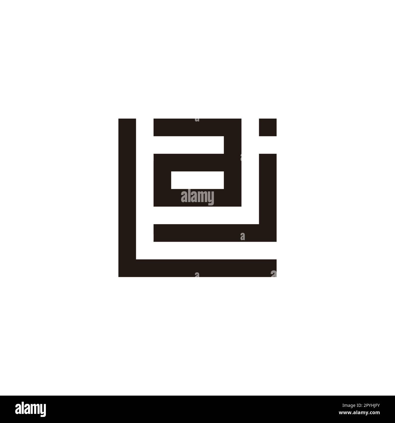 Letter L, j and a, square geometric symbol simple logo vector Stock ...