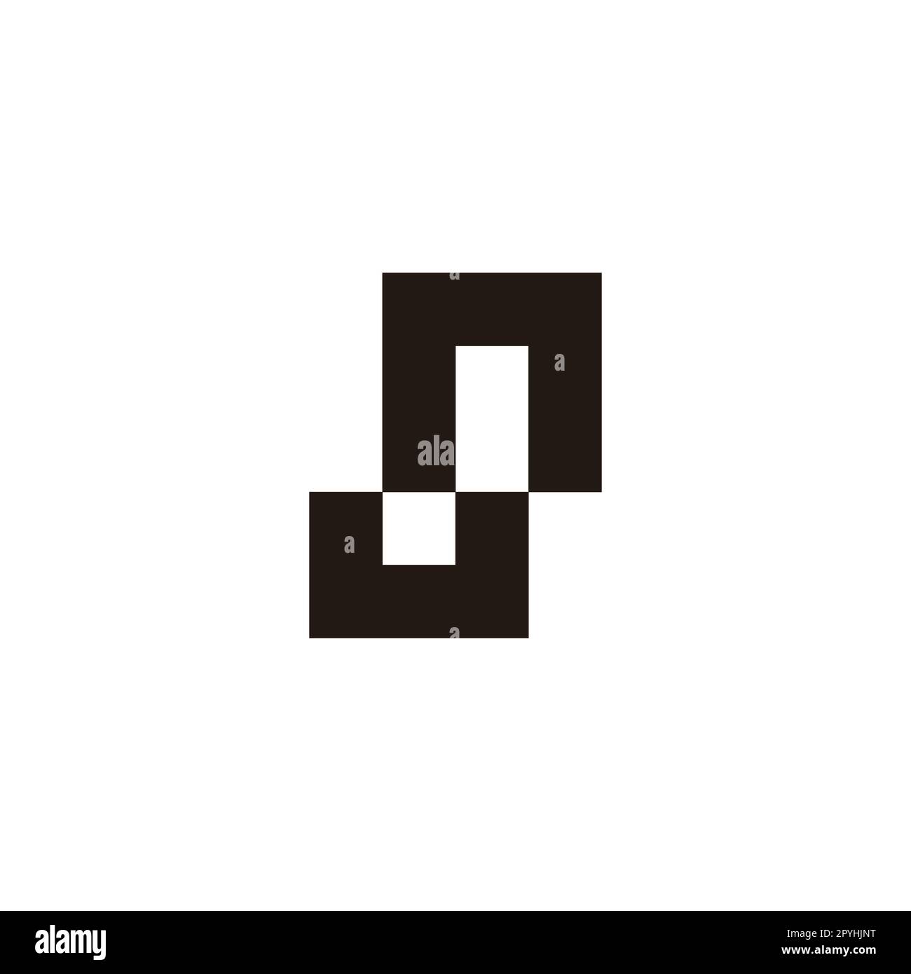 Letter n and J square geometric symbol simple logo vector Stock Vector ...