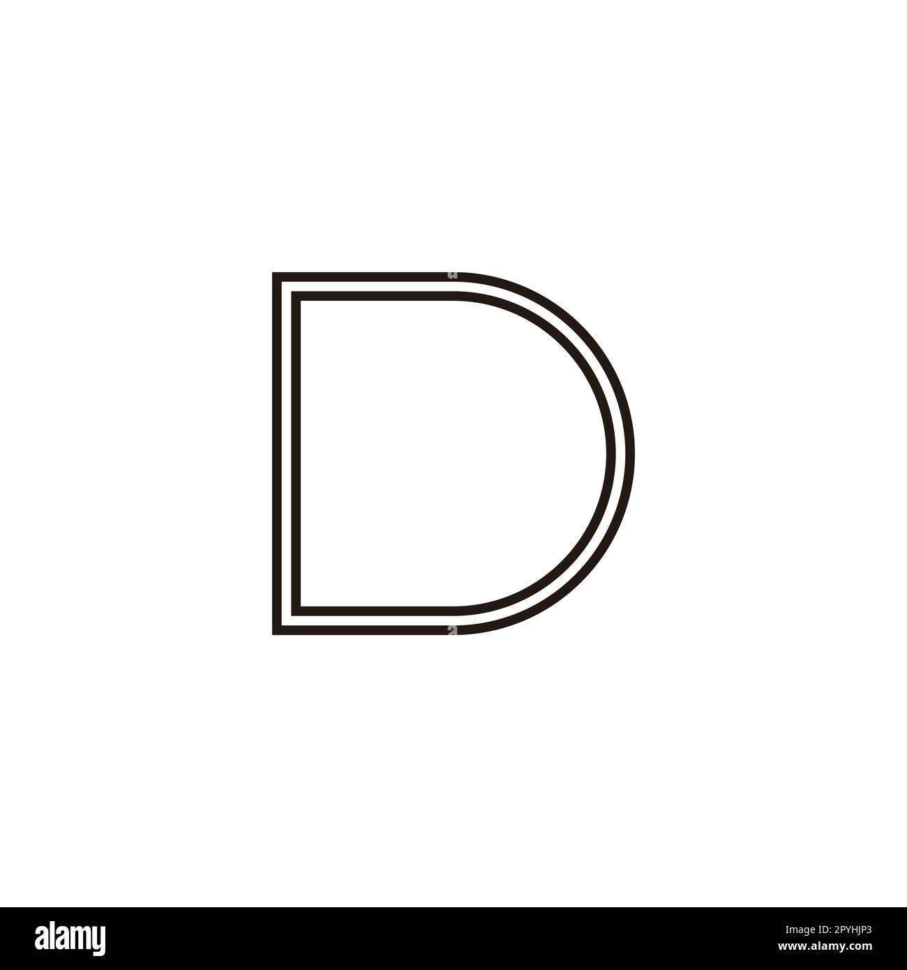 Letter D double lines geometric symbol simple logo vector Stock Vector ...