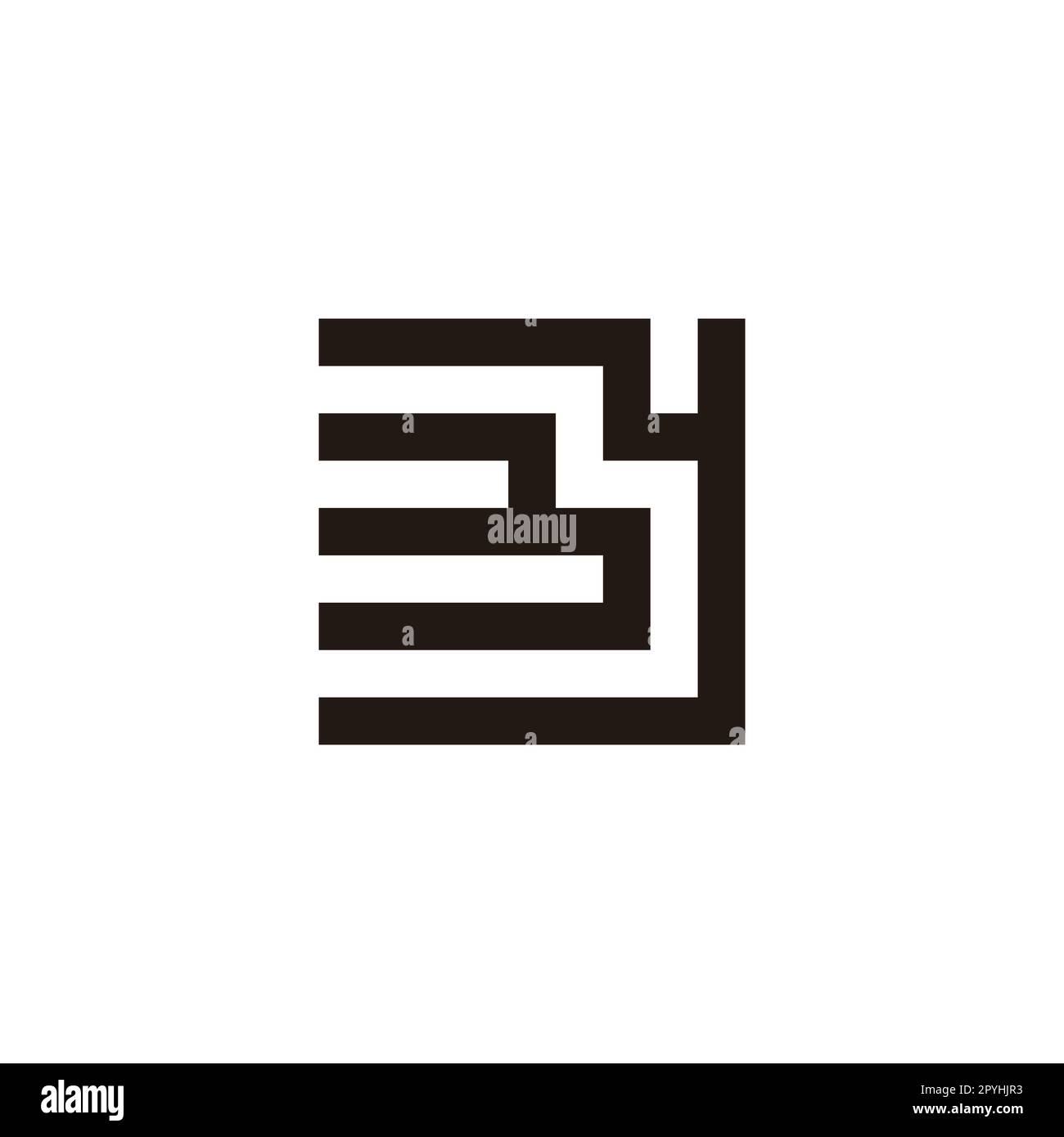 Letter y number 3 square geometric symbol simple logo vector Stock ...