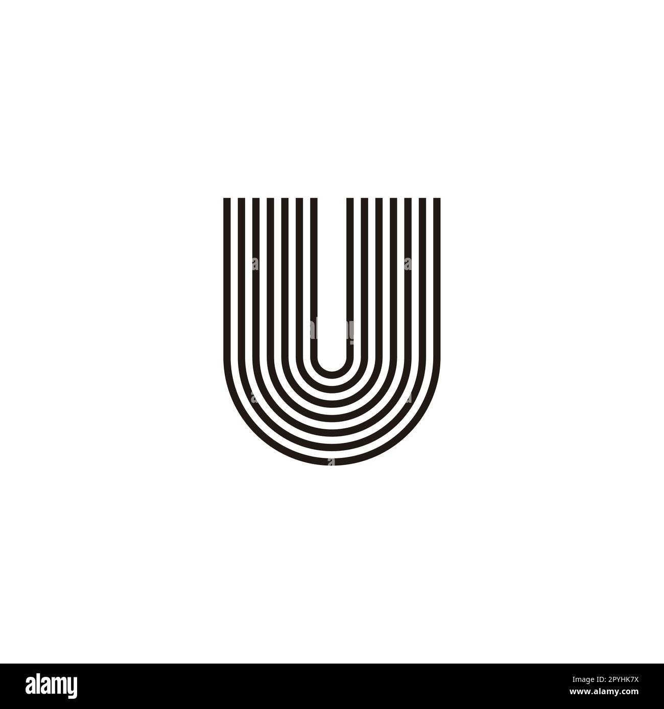 Letter U lines, curve geometric symbol simple logo vector Stock Vector ...