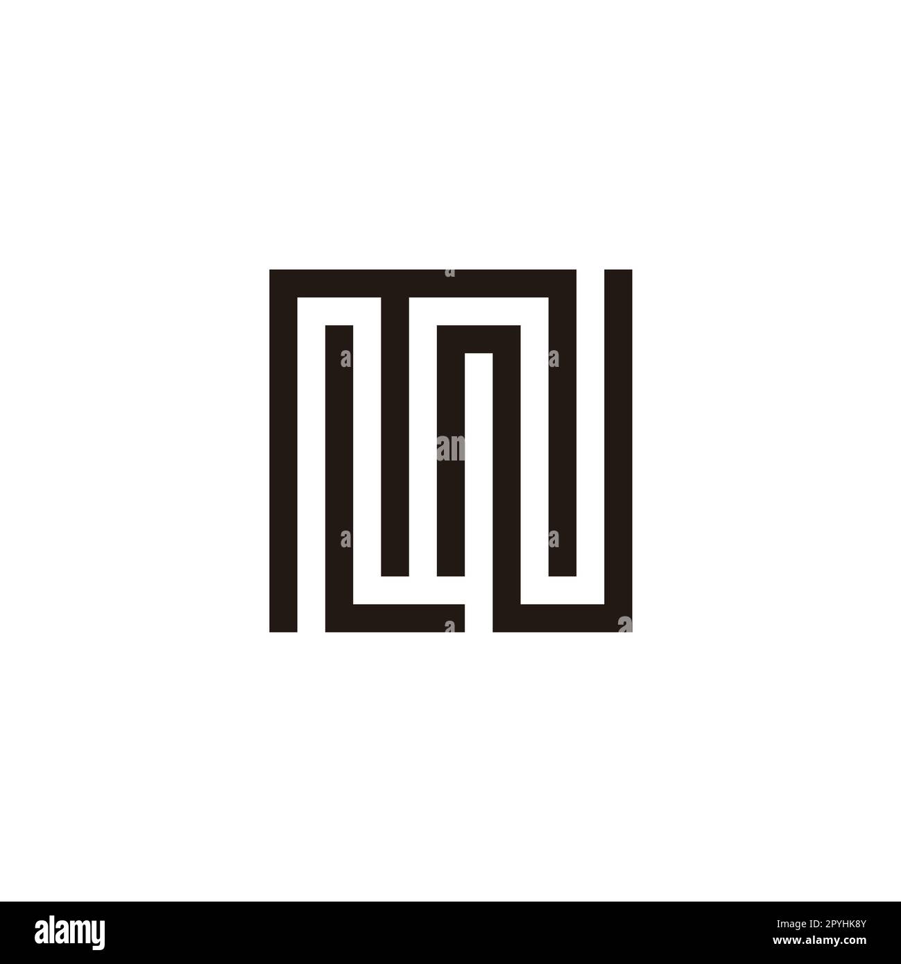 Letter M, L and N square, lines geometric symbol simple logo vector ...