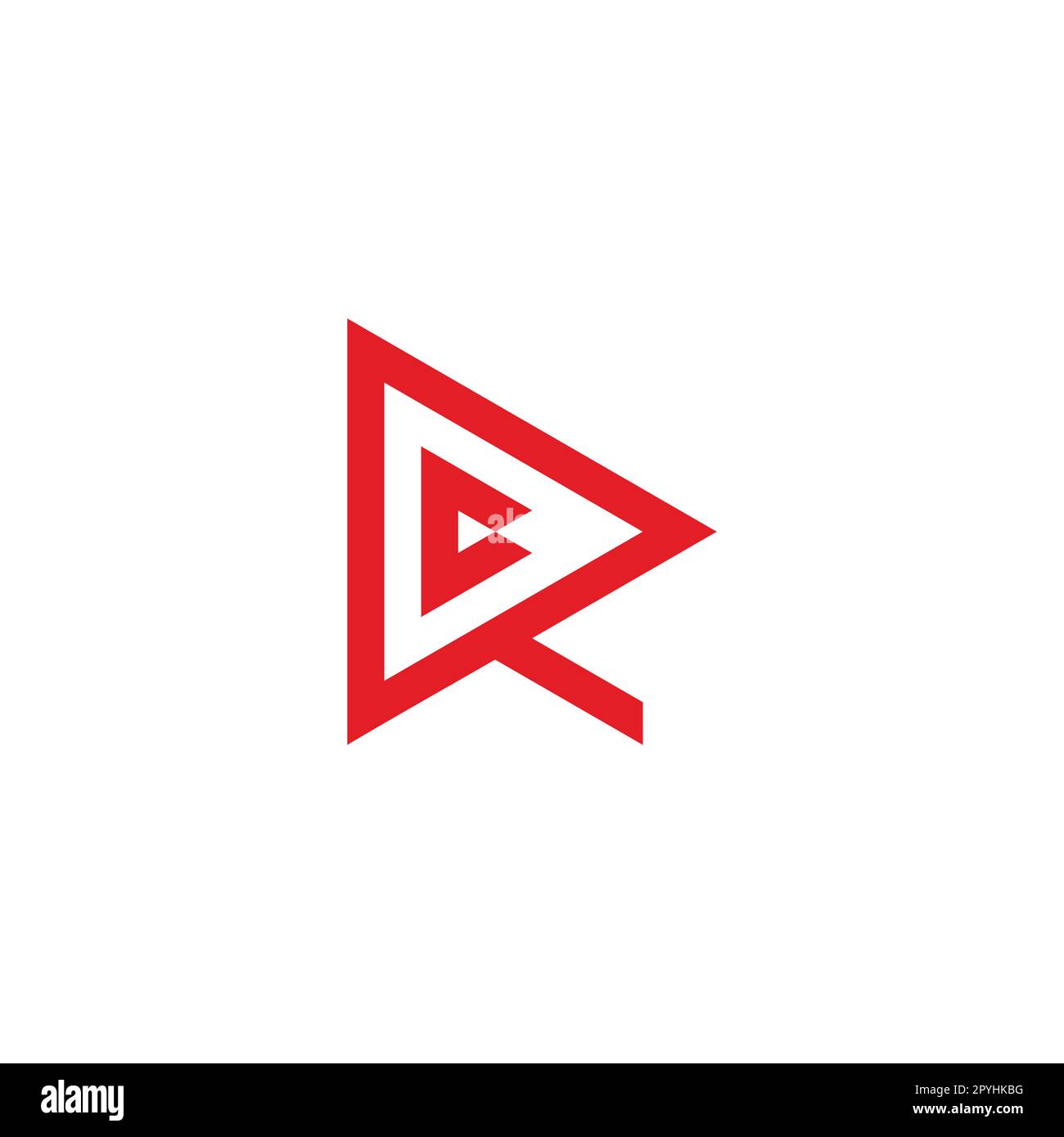 Letter c in R, triangle geometric symbol simple logo vector Stock ...