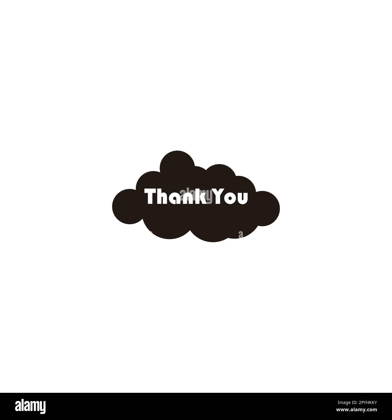 Text, "Thank You", in cloud geometric symbol simple logo vector Stock ...