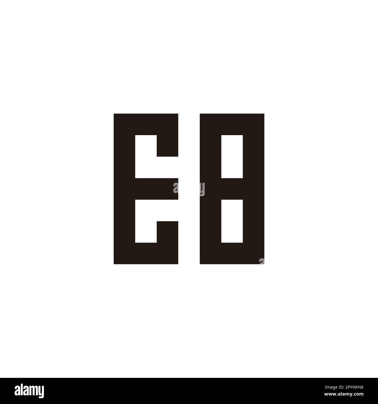 Letter E number 8 square geometric symbol simple logo vector Stock ...