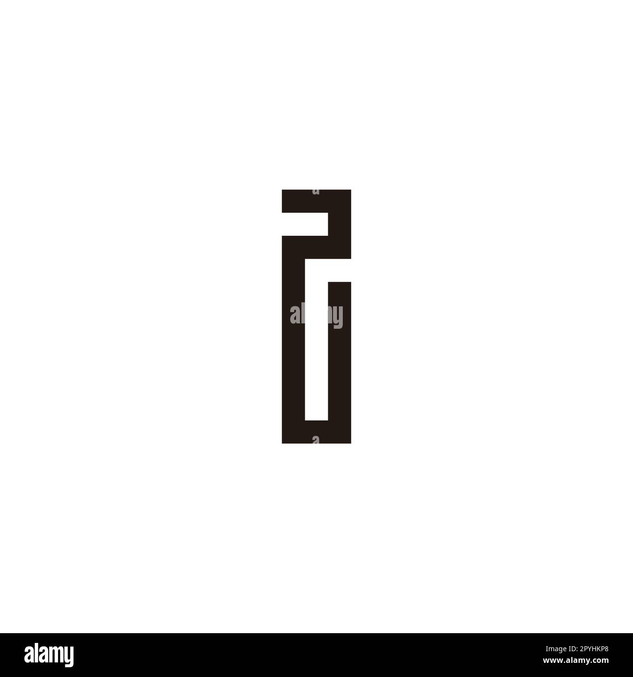 Letter r number 2 rectangle geometric symbol simple logo vector Stock ...
