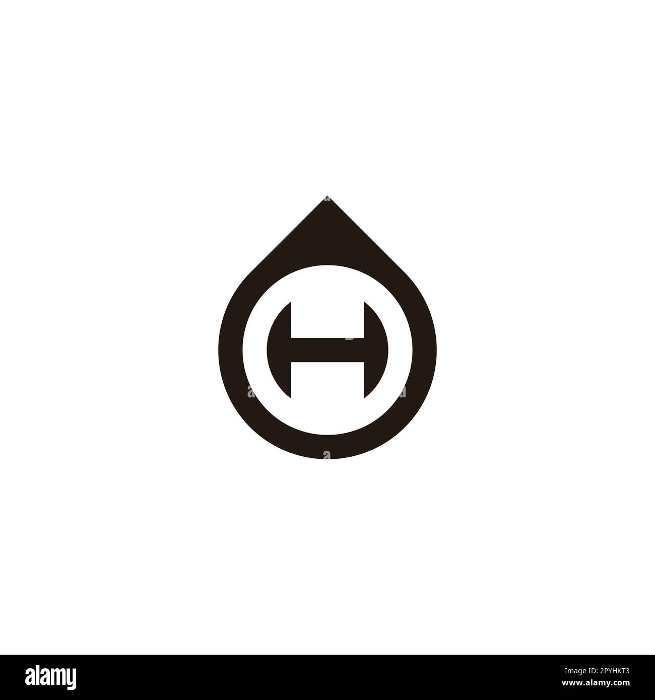 Water drop h logo hi-res stock photography and images - Alamy