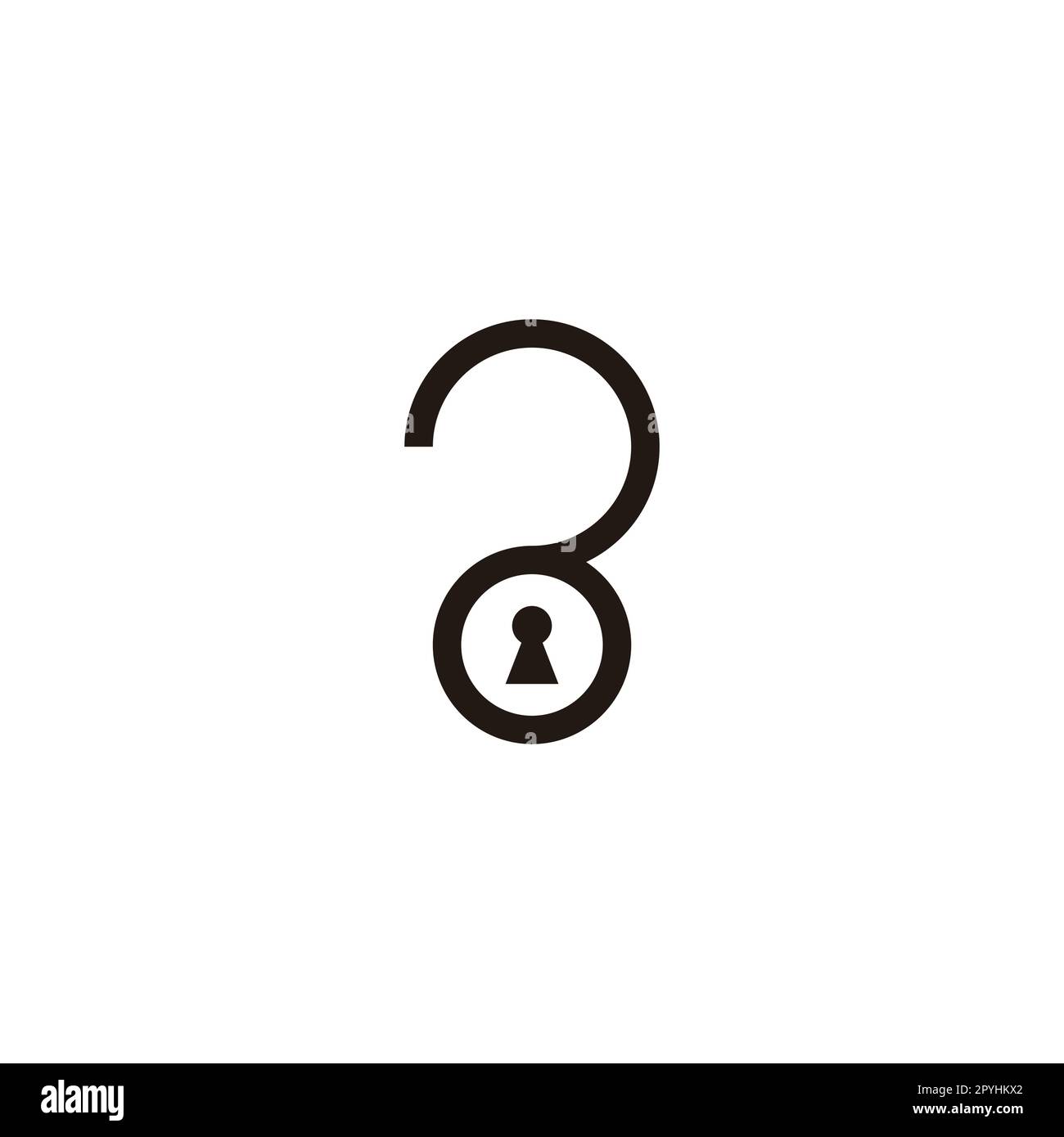 Padlock, curve geometric symbol simple logo vector Stock Vector Image ...