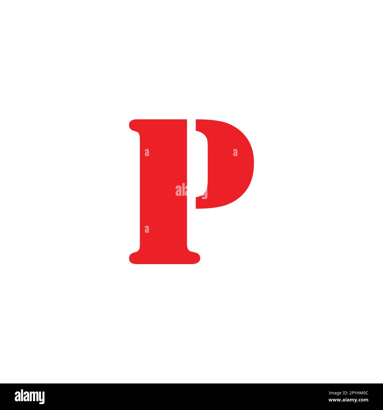 Letter P red geometric symbol simple logo vector Stock Vector Image ...