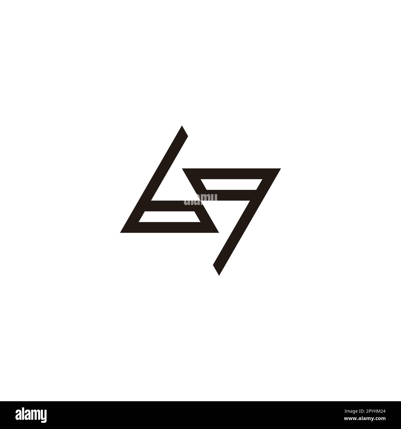 Letter 6 and 9 triangle, out geometric symbol simple logo vector Stock ...