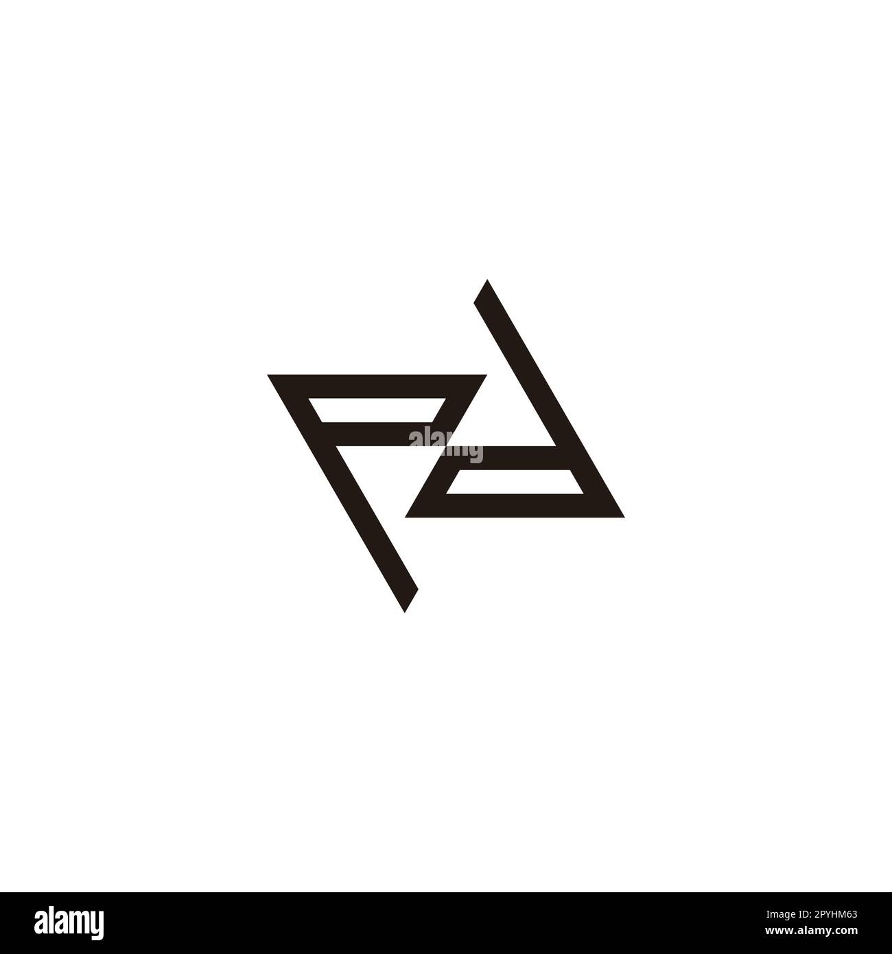 Letter p and d triangle, outlines geometric symbol simple logo vector ...