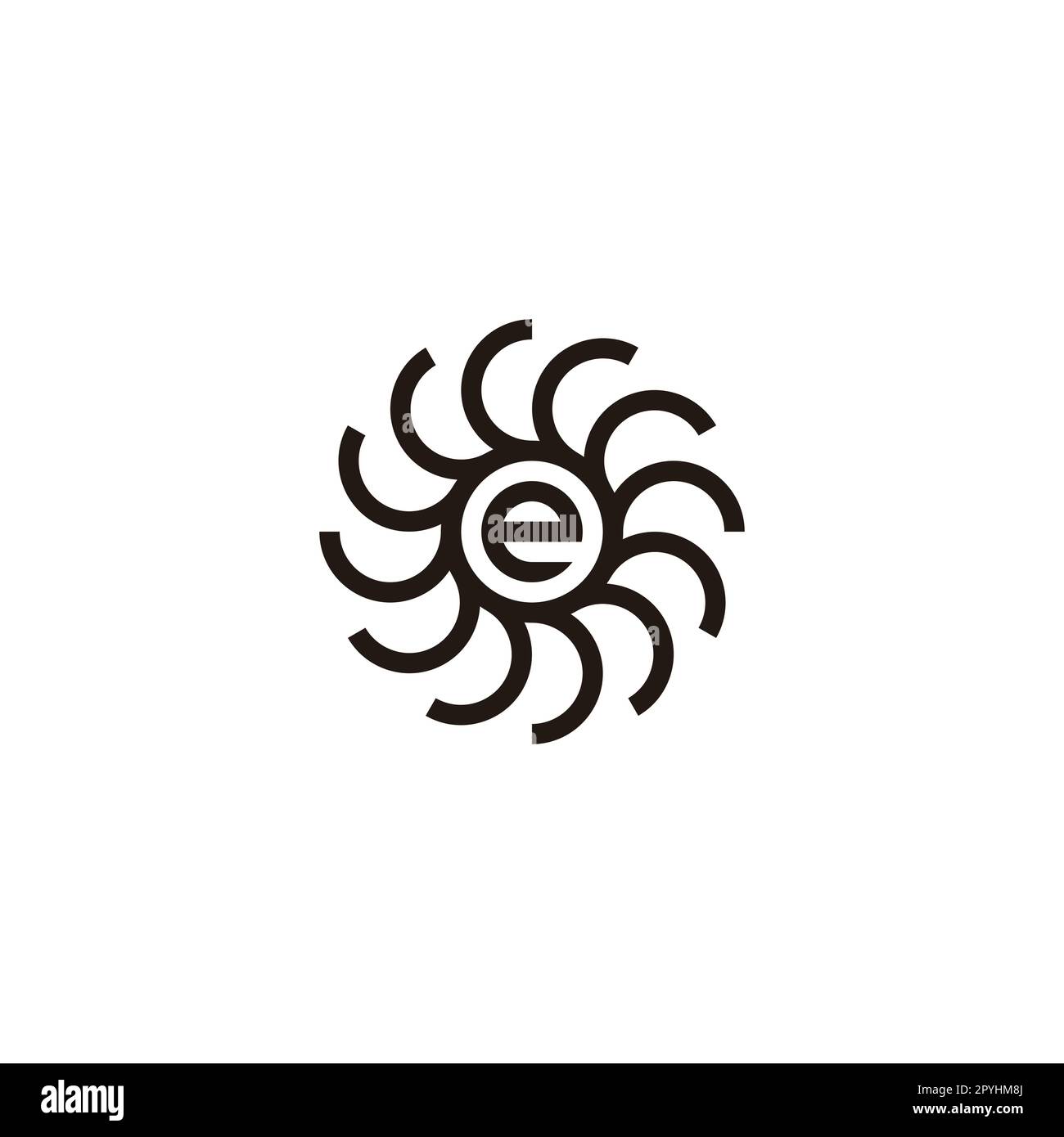 Letter e in circle, technology geometric symbol simple logo vector ...