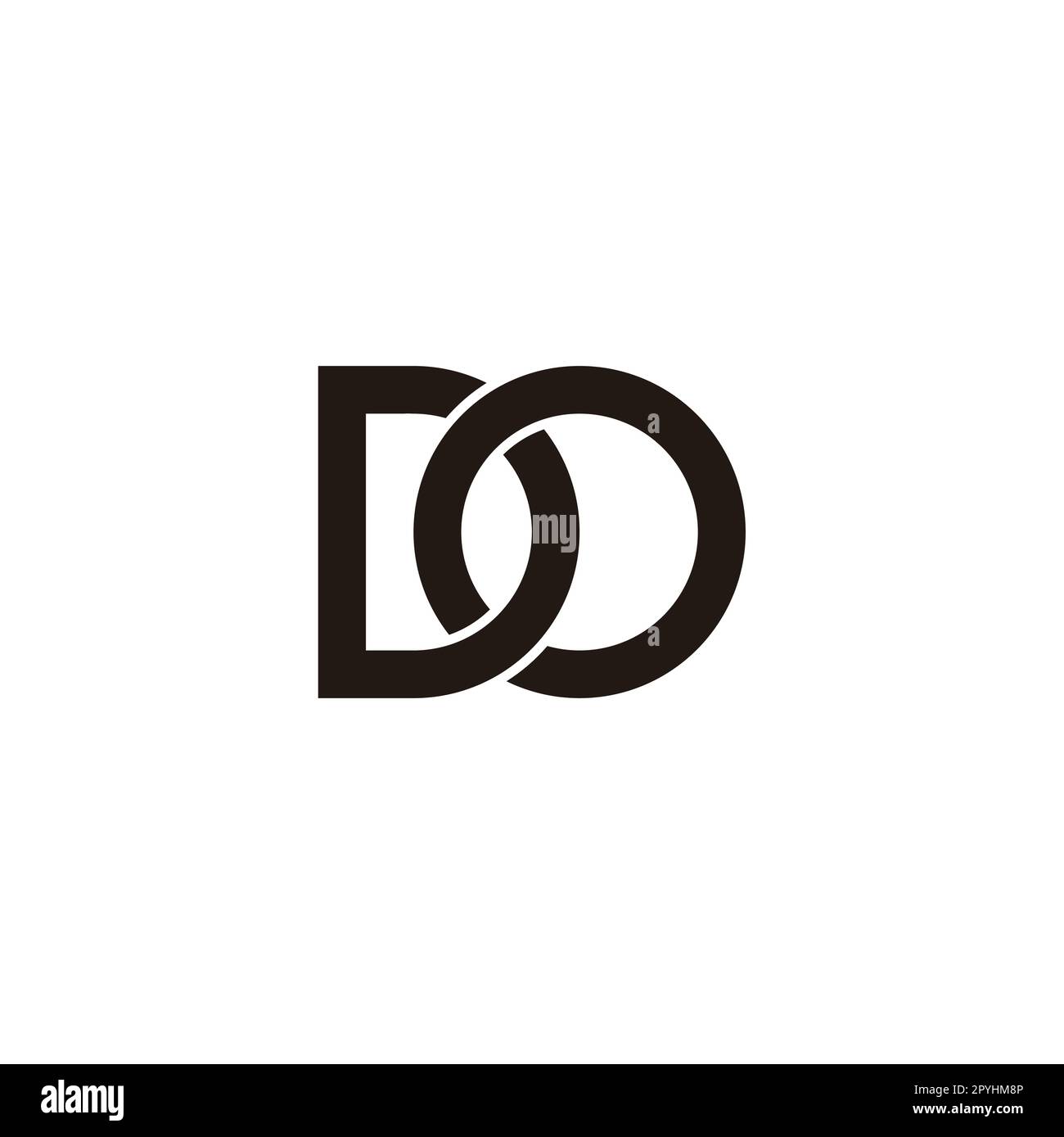 Letter D and O outline, circle geometric symbol simple logo vector ...