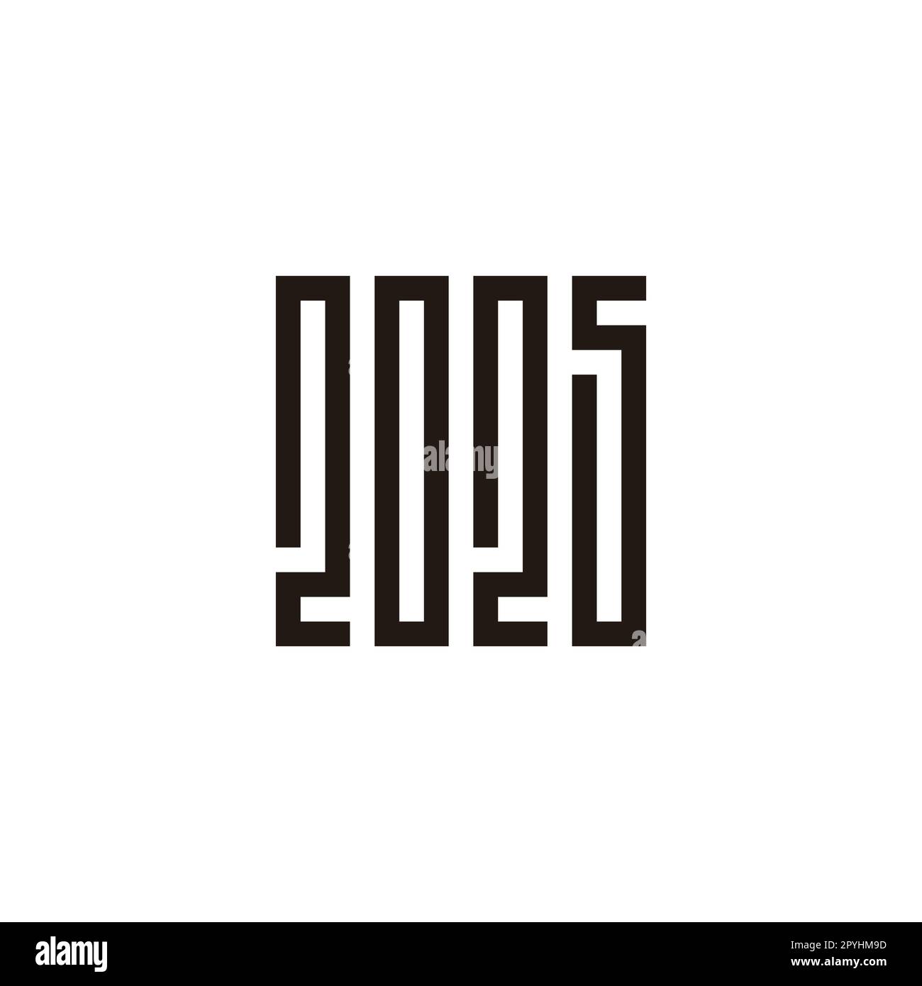 Number 2, 0, 2 and 5 square, rectangles geometric symbol simple logo ...