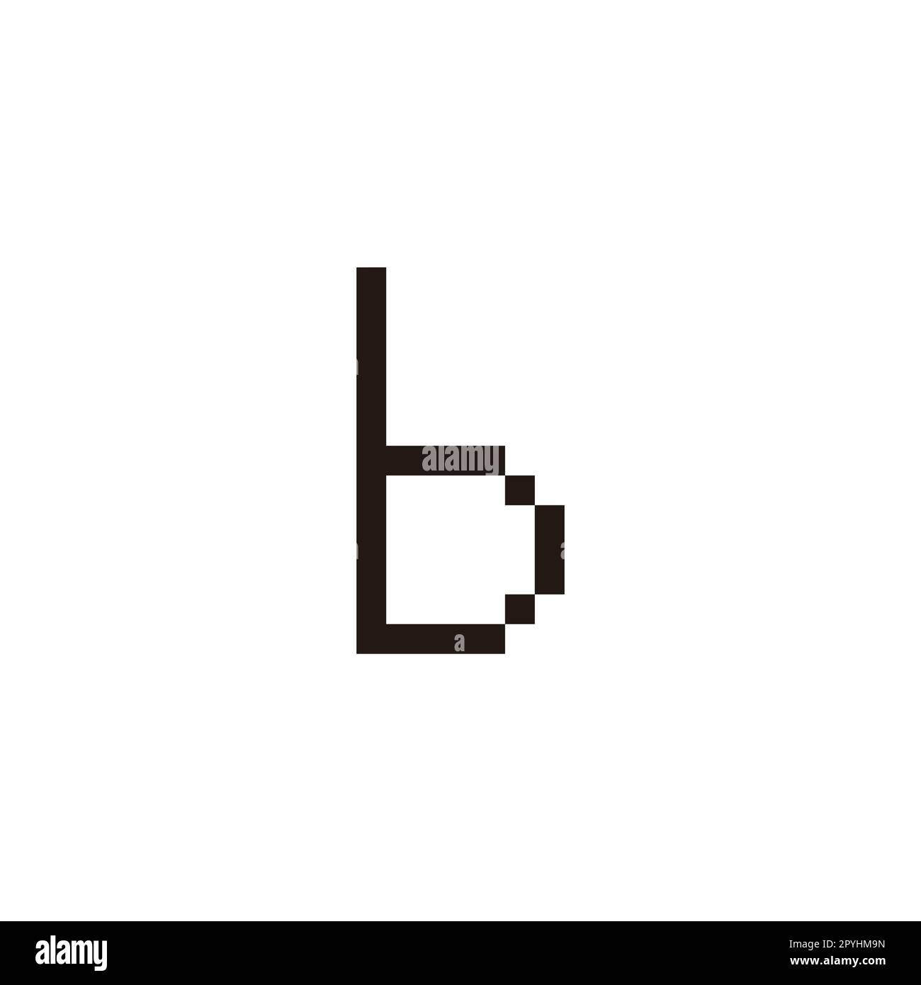 Letter b pixel geometric symbol simple logo vector Stock Vector Image ...