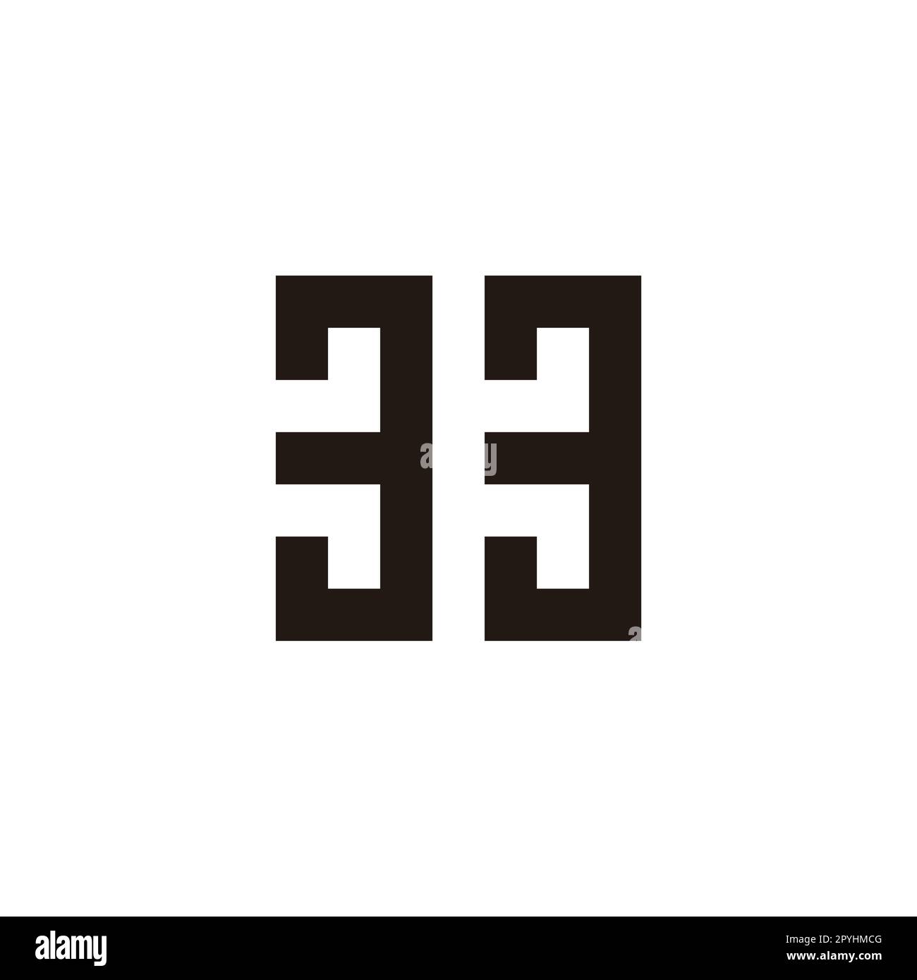 Number 33 squares geometric symbol simple logo vector Stock Vector ...