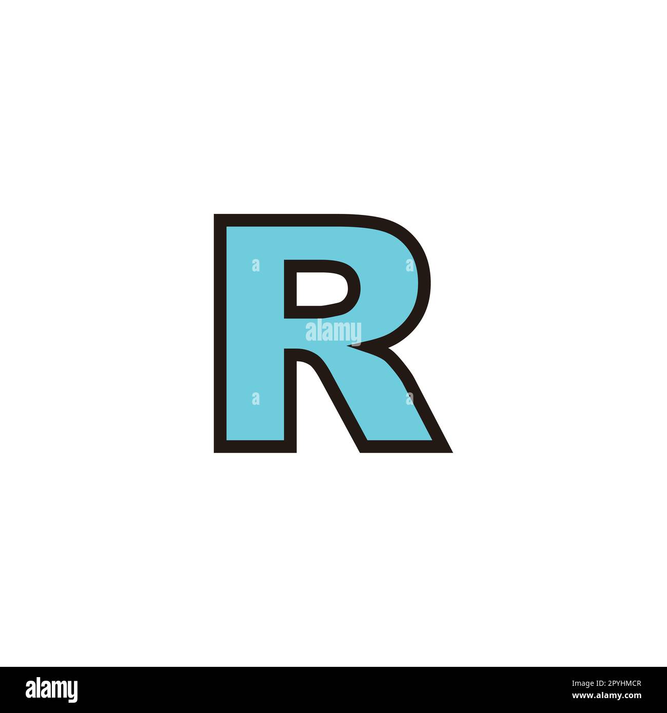 Letter R blue, outline geometric symbol simple logo vector Stock Vector ...