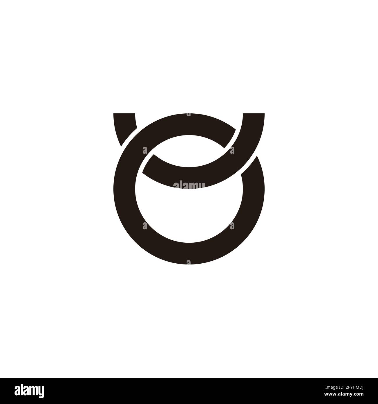 Letter O and U combination geometric symbol simple logo vector Stock ...