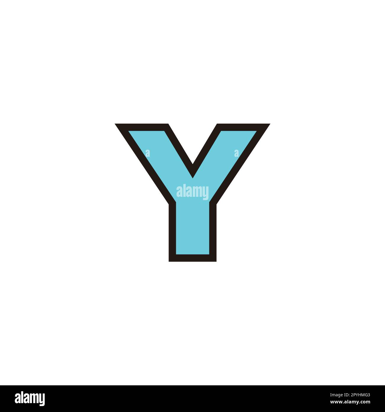 Letter Y blue, outline geometric symbol simple logo vector Stock Vector ...