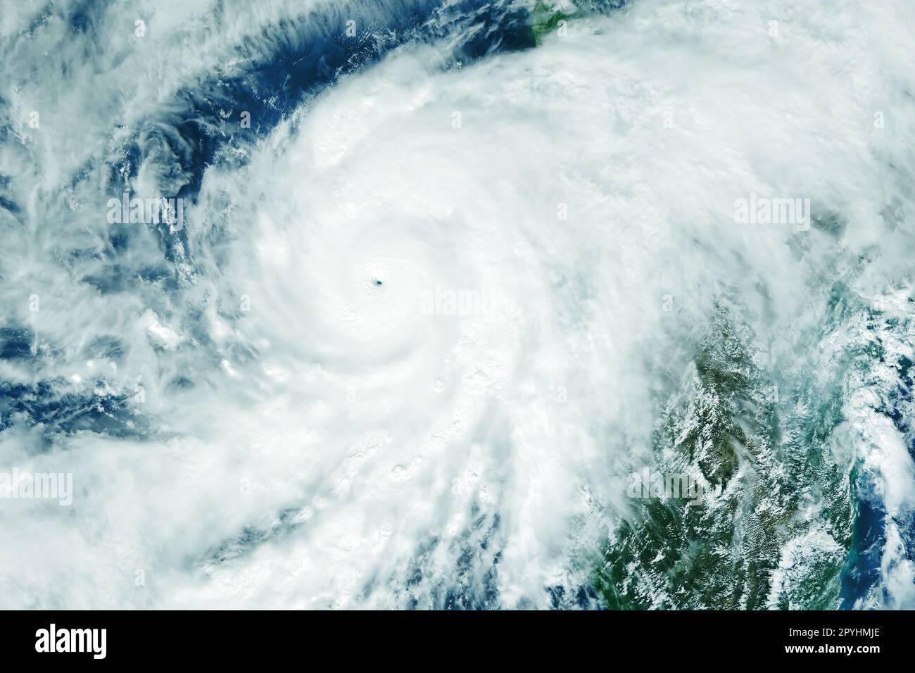 A hurricane from outer space, an atmospheric cyclone. Elements of this ...