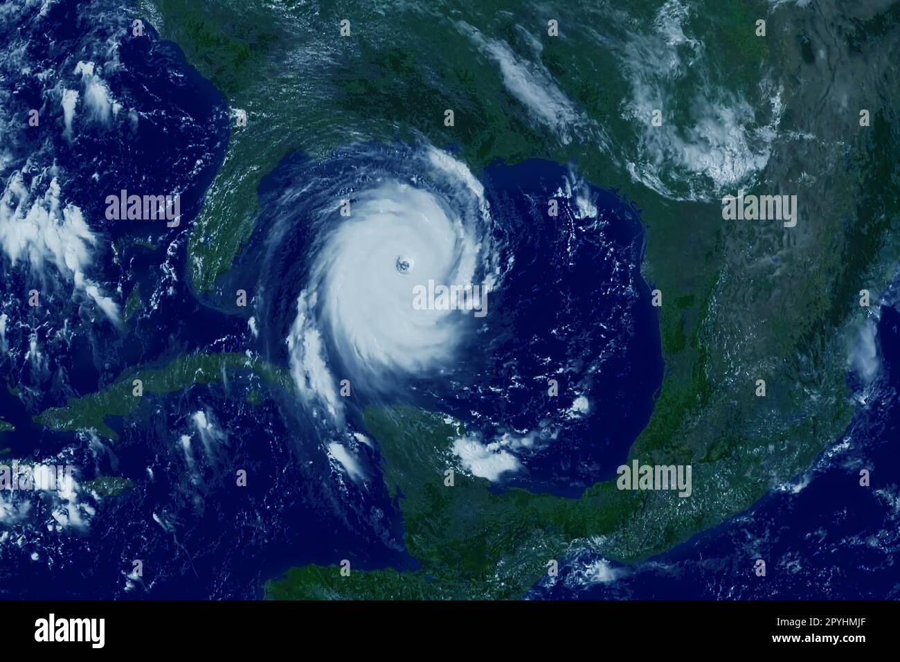 A hurricane from outer space, an atmospheric cyclone. Elements of this ...