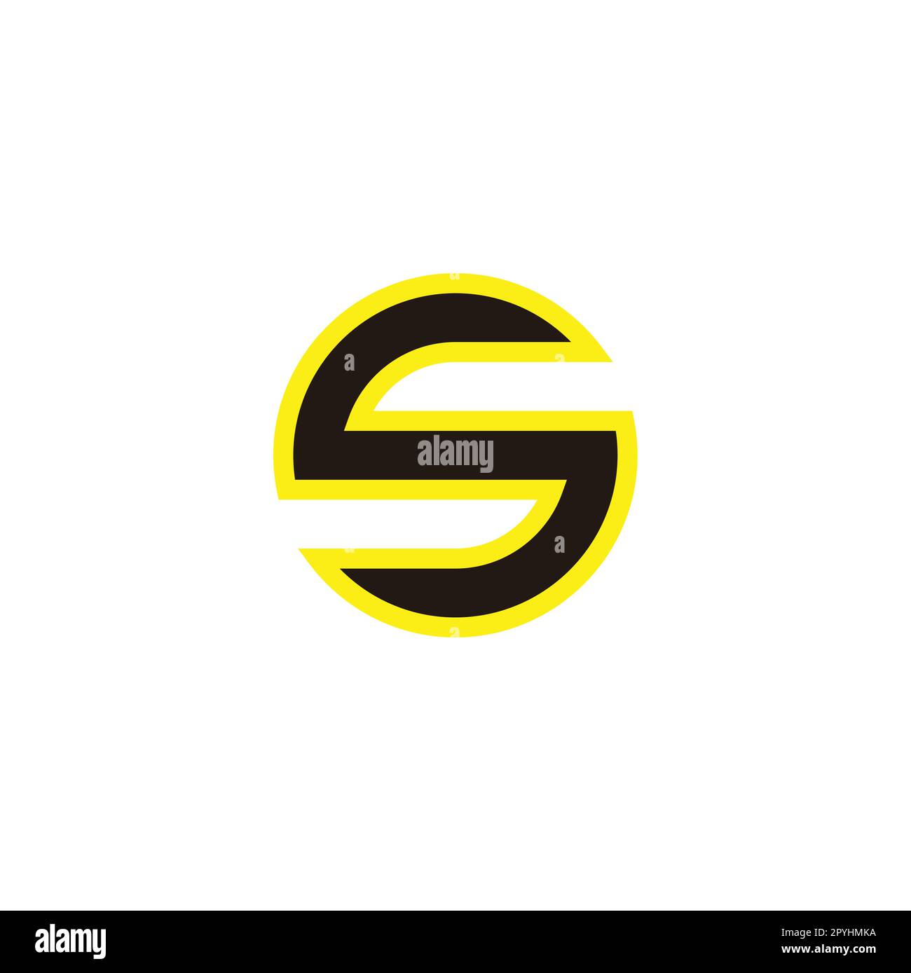 Letter S circle, neon geometric symbol simple logo vector Stock Vector ...