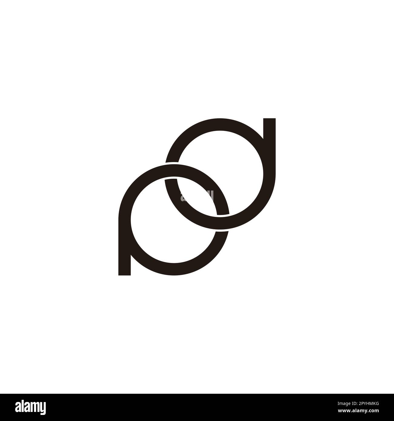 Letter p and d combination geometric symbol simple logo vector Stock ...