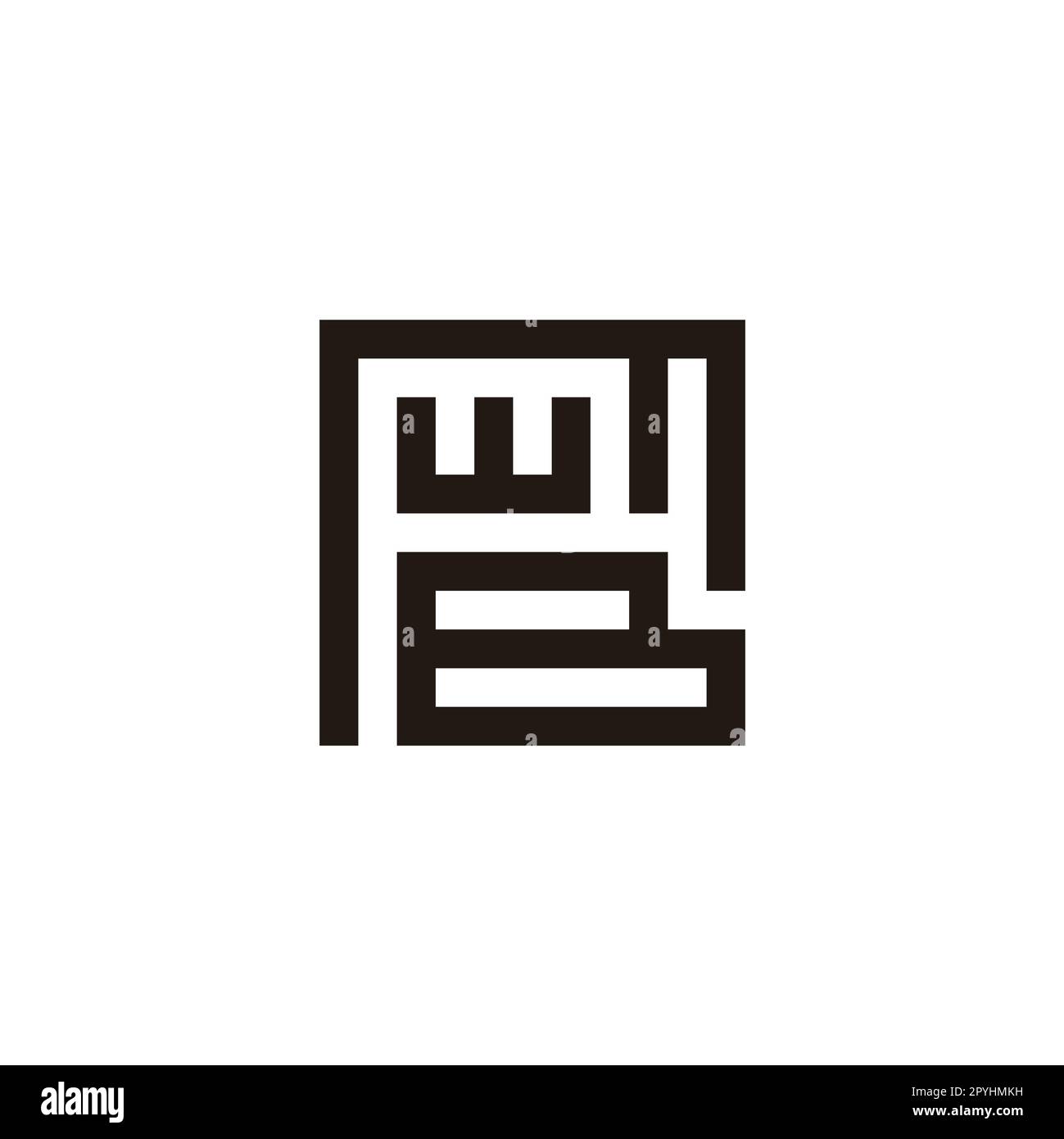 Letter M, w and B square geometric symbol simple logo vector Stock Vector Image & Art - Alamy