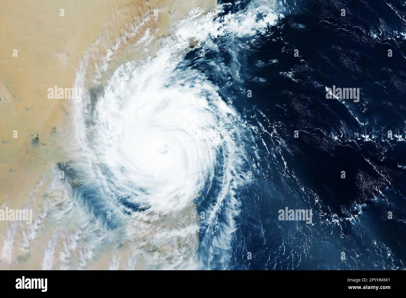A hurricane from outer space, an atmospheric cyclone. Elements of this ...