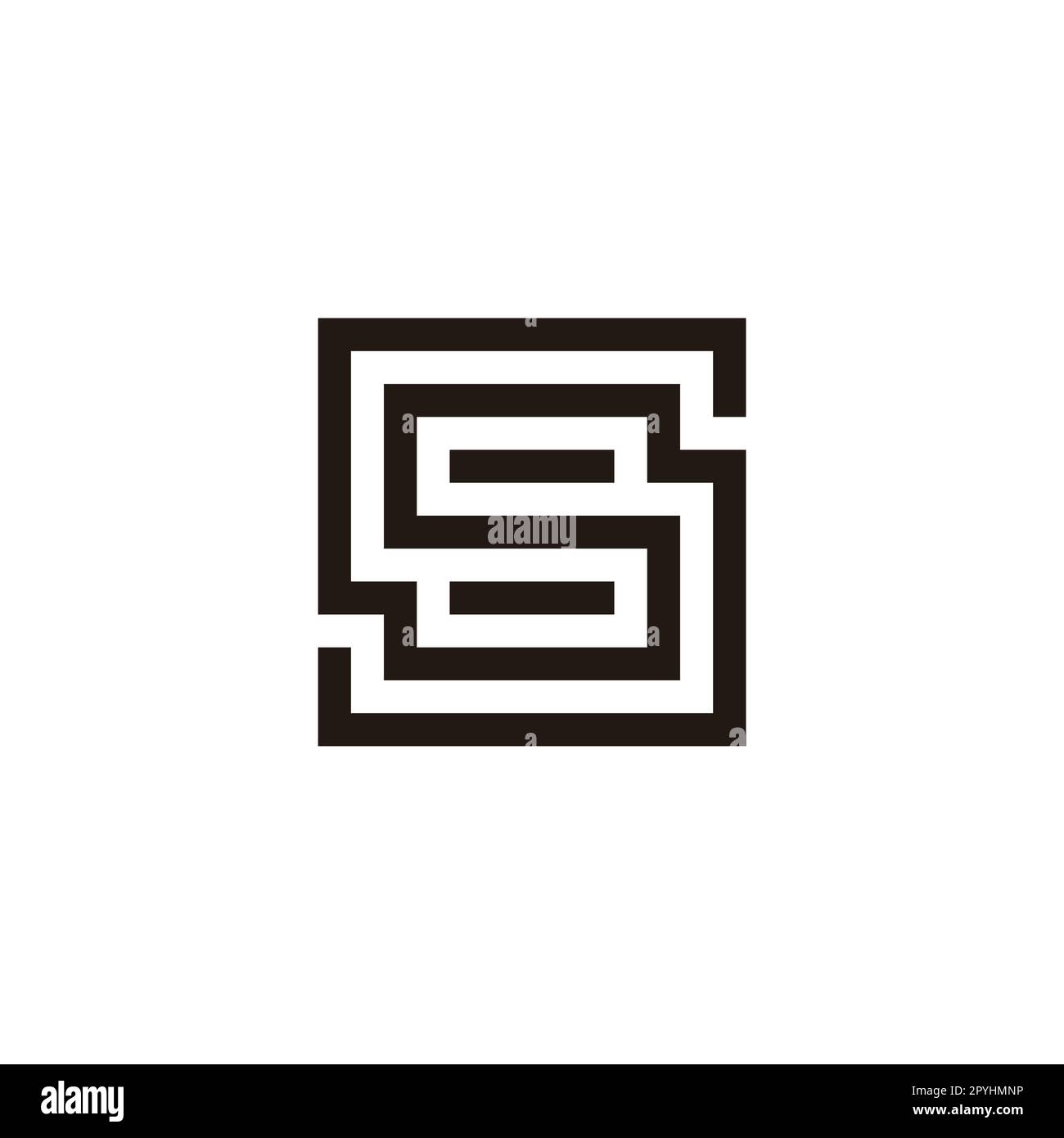 Letter S S connect, square geometric symbol simple logo vector Stock ...