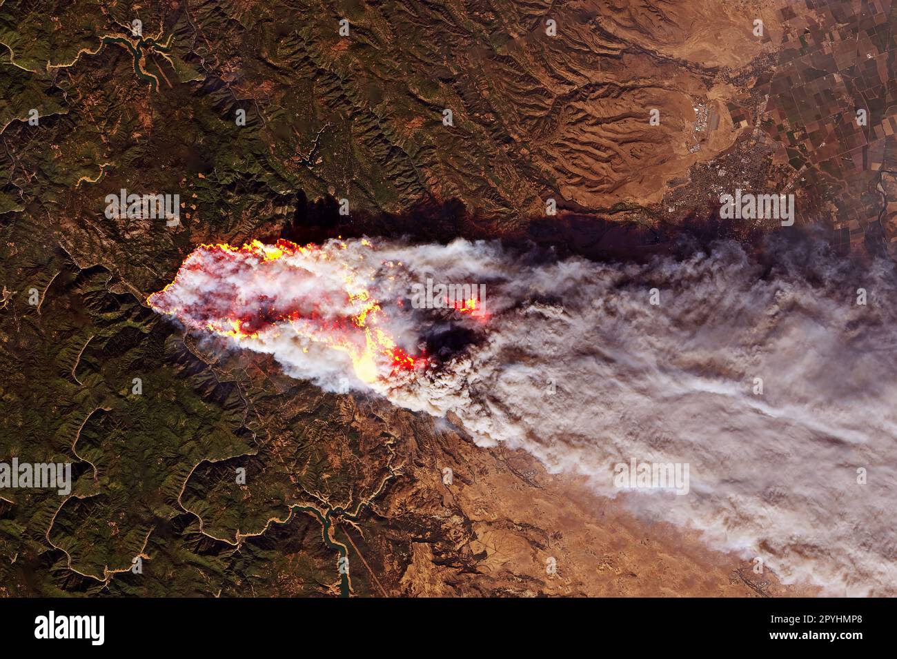 Forest fires, a view from space. Elements of this image furnished NASA ...
