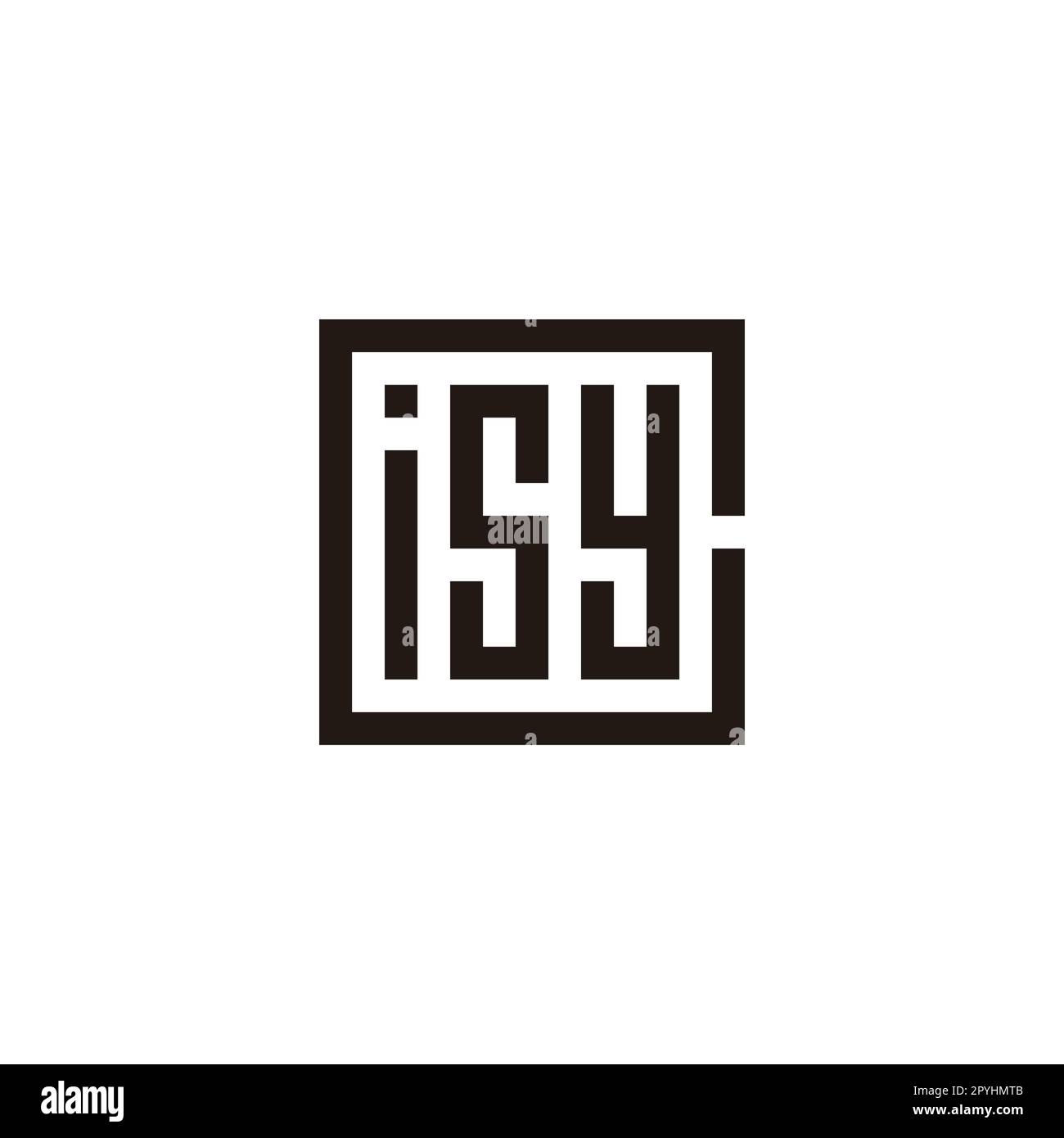 Letter i, s, c and y square, box geometric symbol simple logo vector ...