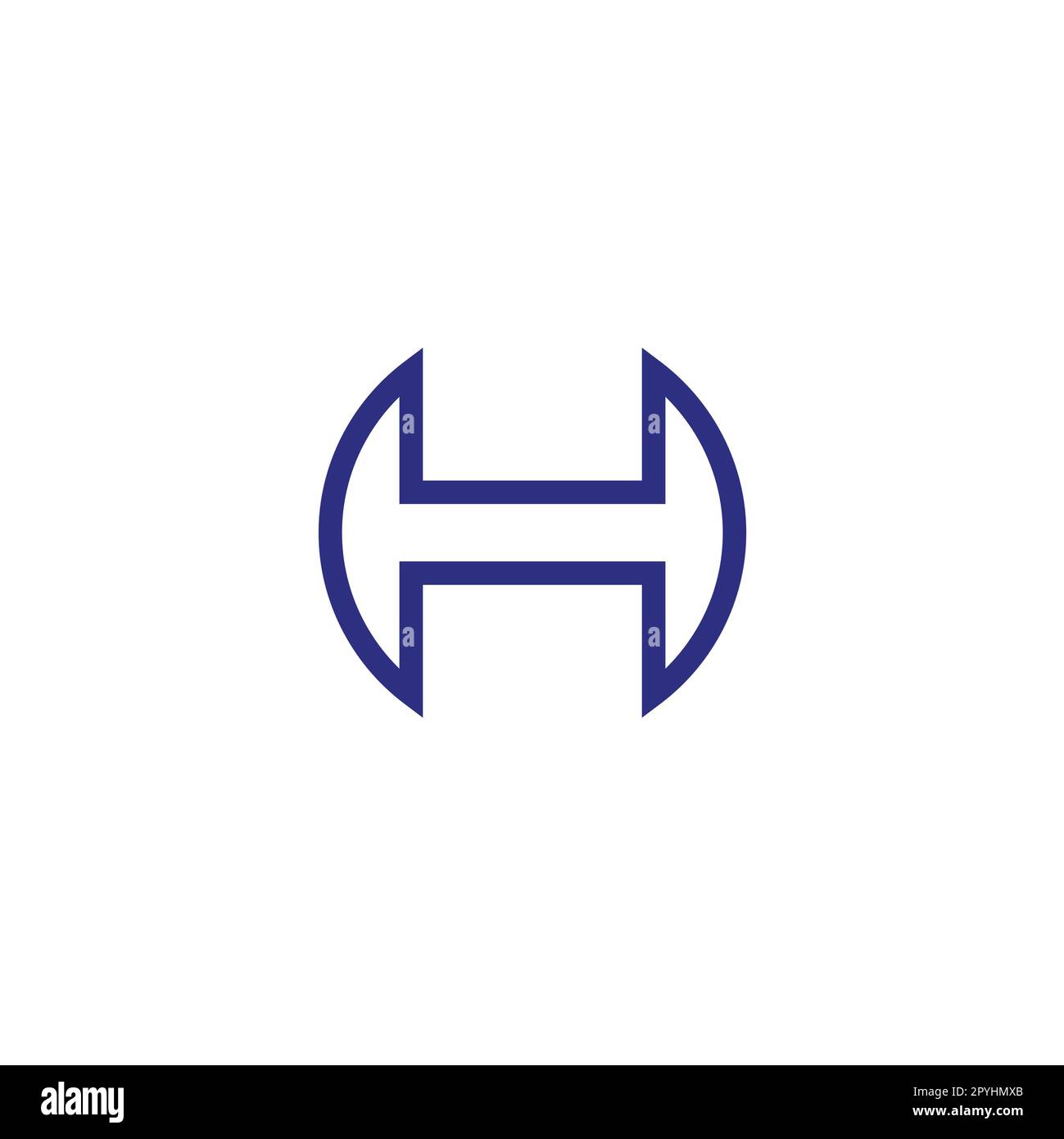 Letter H circle, neon, line geometric symbol simple logo vector Stock ...