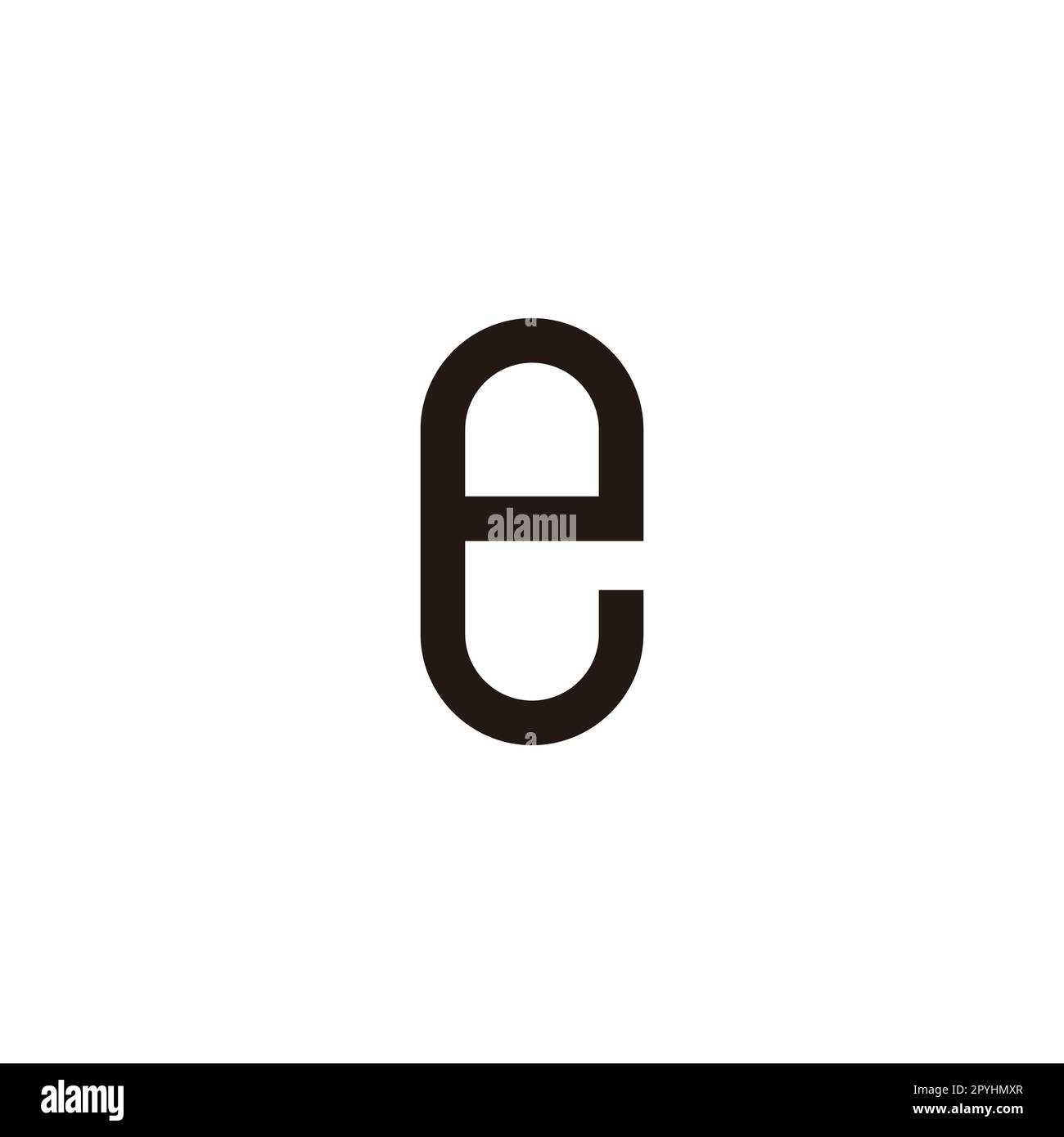 Letter e shaped capsule geometric symbol simple logo vector Stock ...
