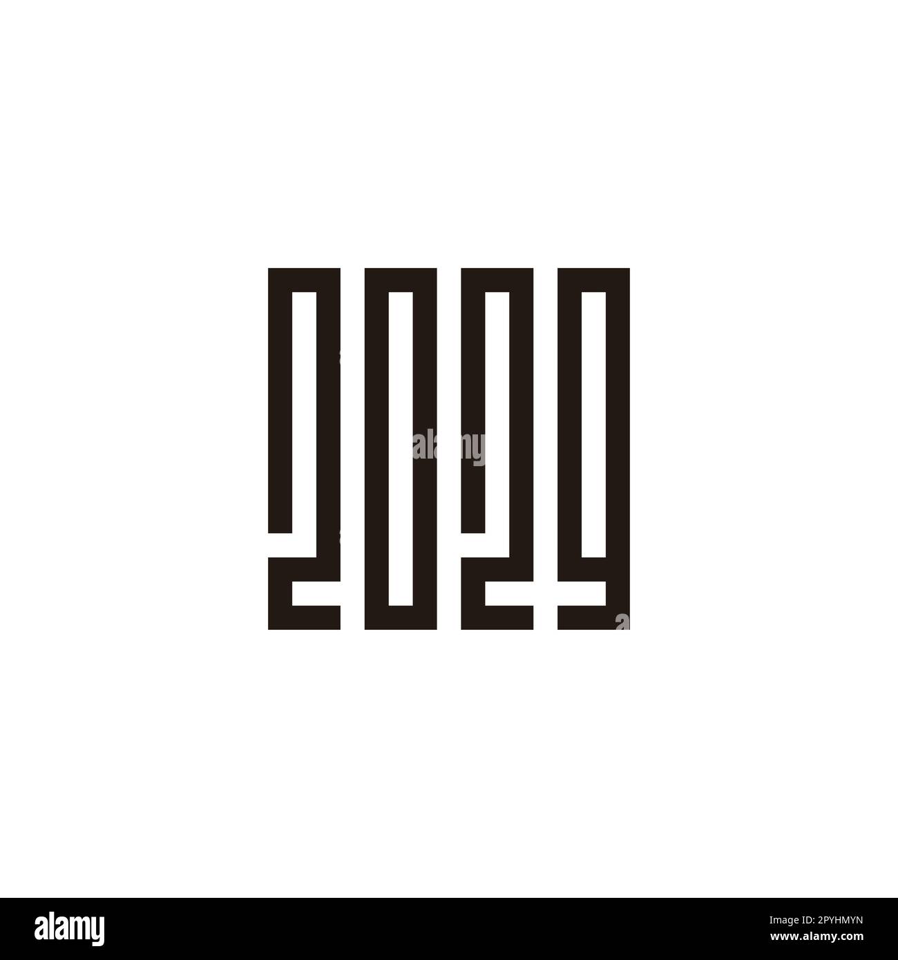 Number 2, 0, 2 and 9 square, rectangles geometric symbol simple logo ...