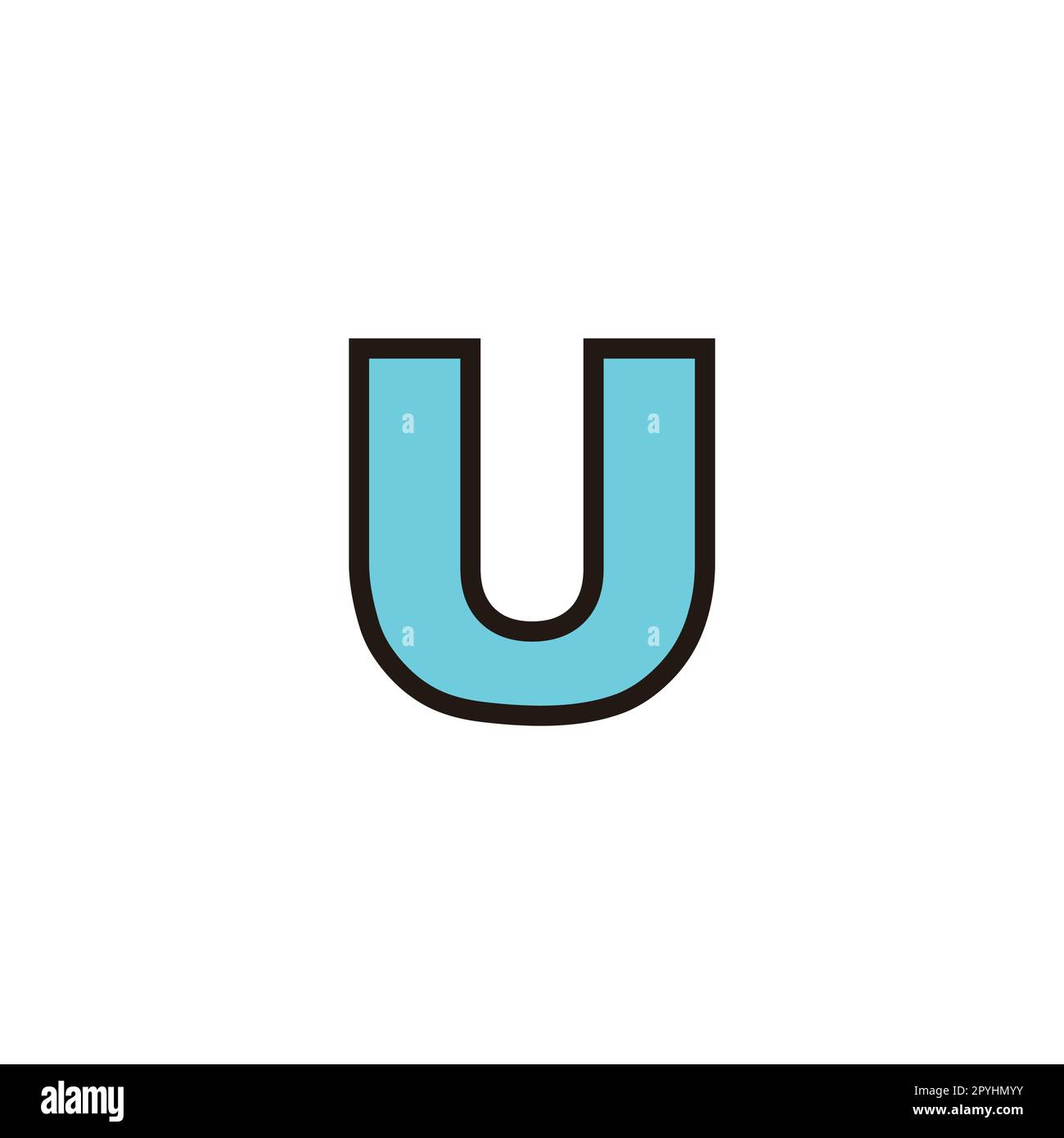 Letter U blue, outline geometric symbol simple logo vector Stock Vector ...