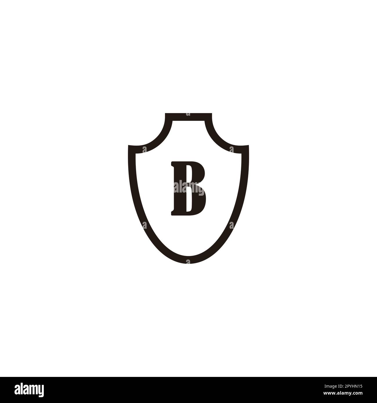 Letter B in shield, line geometric symbol simple logo vector Stock ...