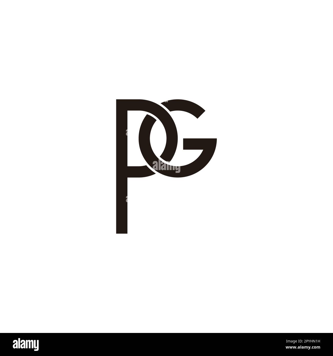 Letter P and G circle, combination geometric symbol simple logo vector ...