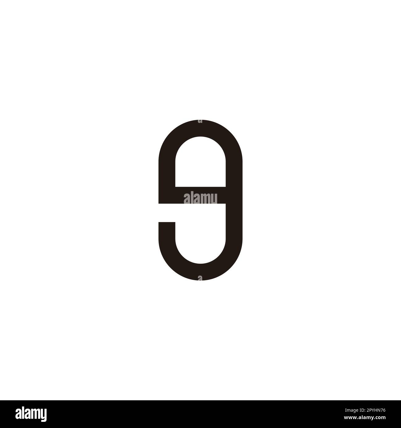 Letter g shaped capsule geometric symbol simple logo vector Stock ...